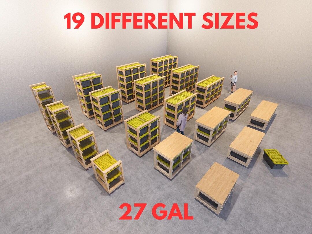 Mobile Tote Storage Rack | 27 Gallon Storage Tote Rack Plans | DIY Tote ...