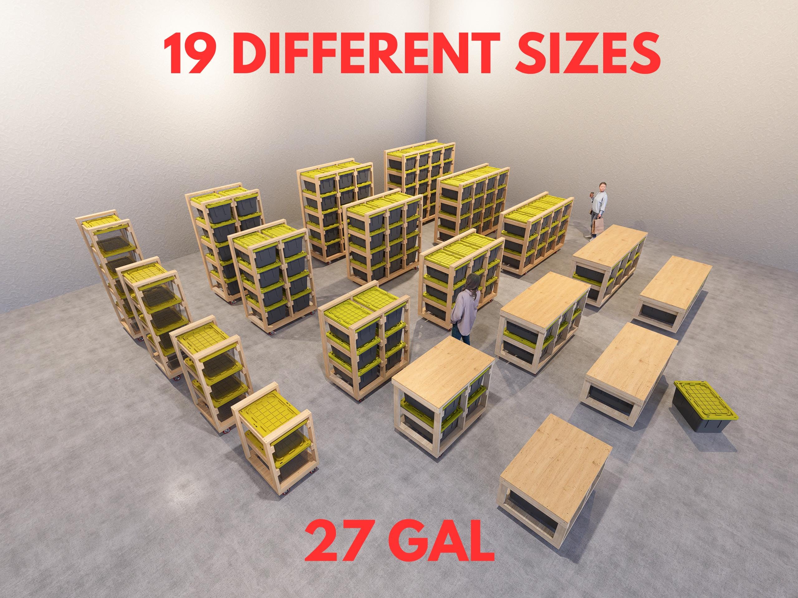 Mobile Tote Storage Rack | 27 Gallon Storage Tote Rack Plans | DIY Tote ...