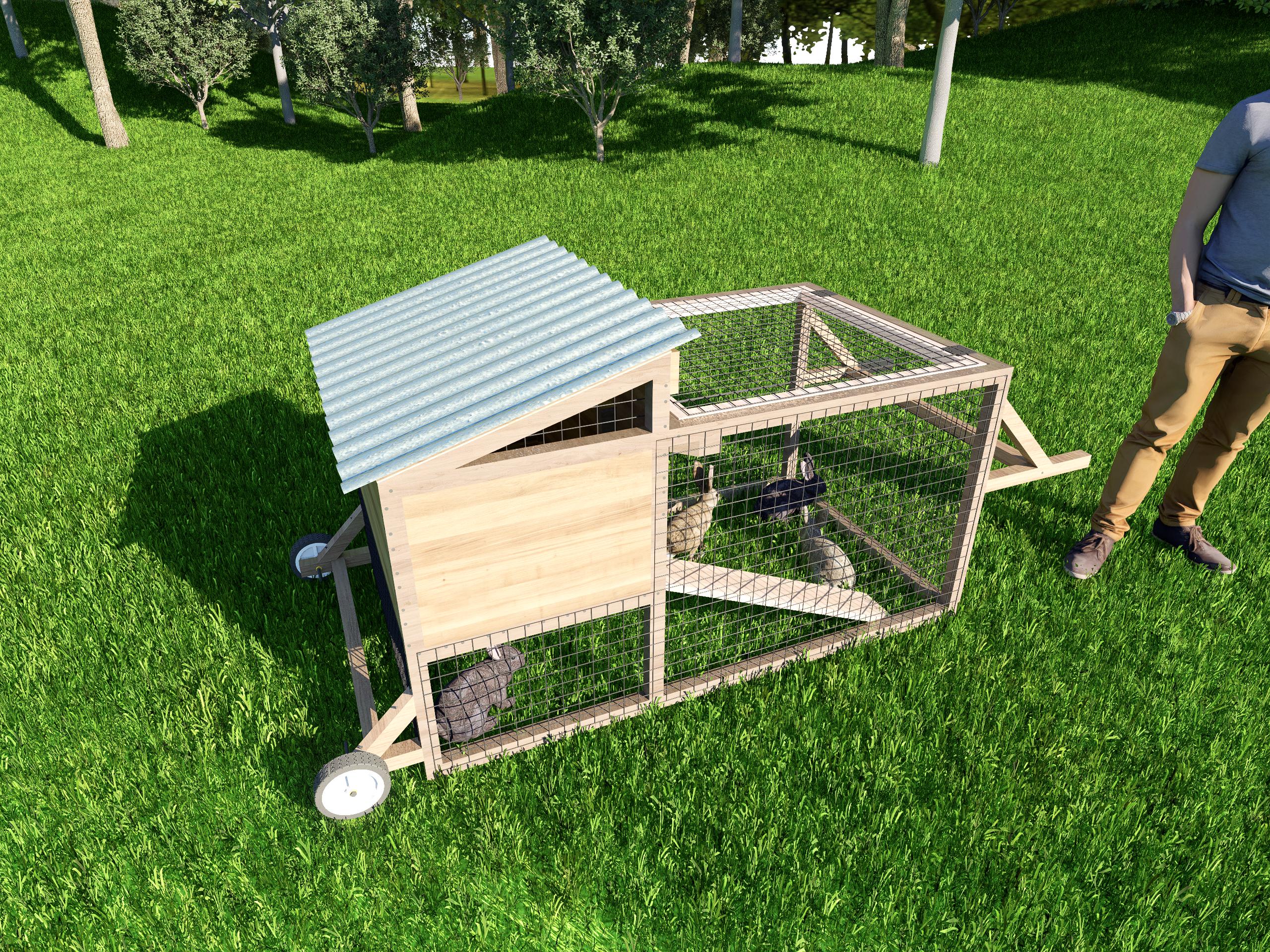 Rabbit Hutch Plans | Mobile DIY Rabbit Coop Plans | Mobile Chicken Coop ...