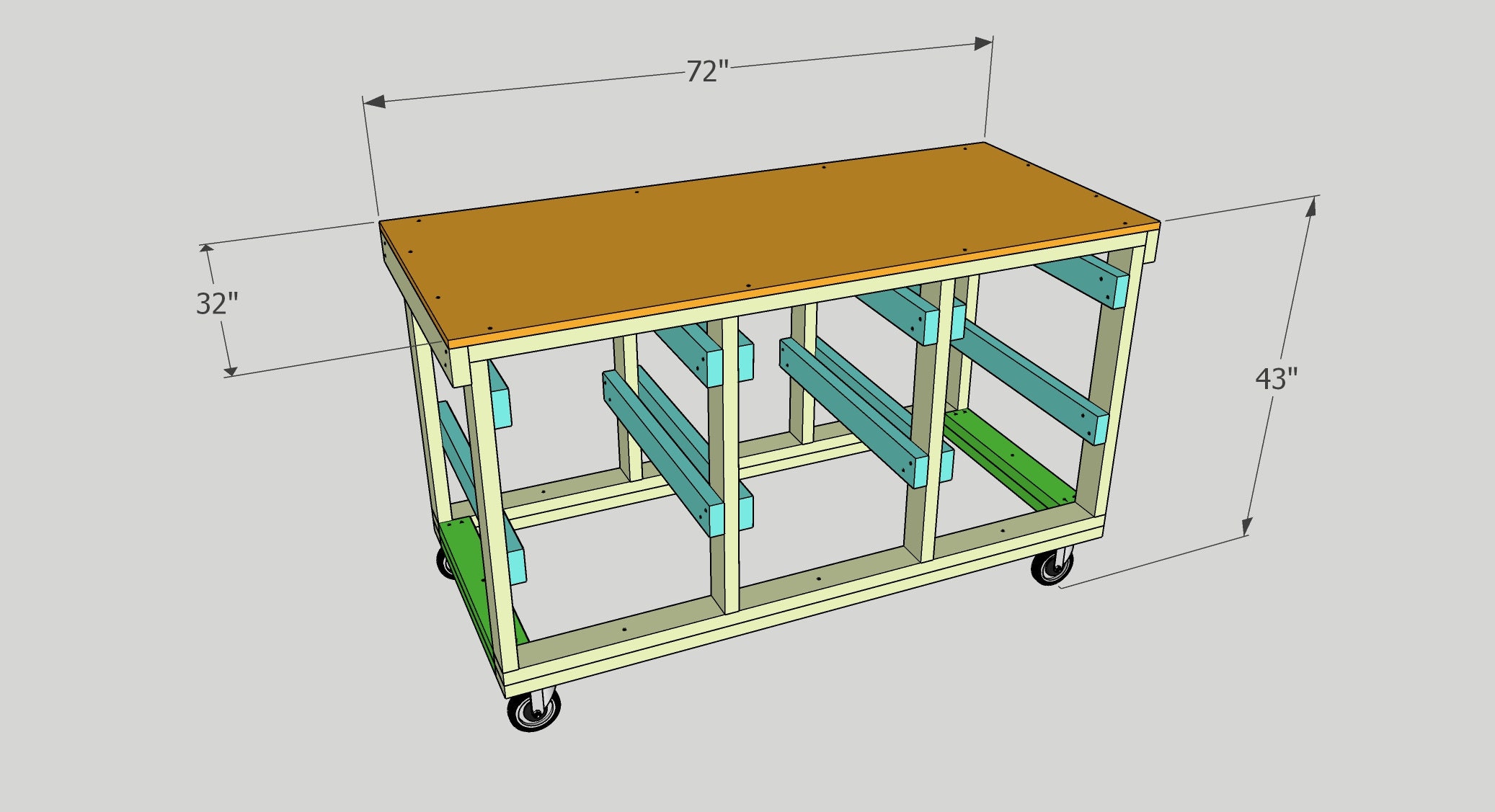 Mobile 27 Gallon Shelves Unit With Bench - Plans - 27 Gallon Shelf With ...