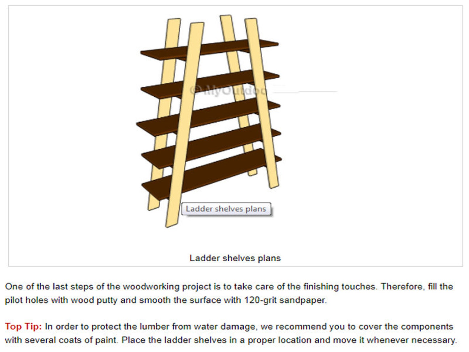 Ladder Wood Shelves Plans PDF Wooden Project DIY Woodworking - Etsy