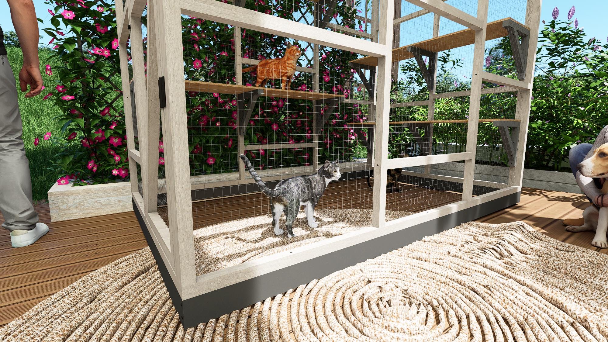Catio Cat House Plans - Cat Patio Plans - Garden Outdoor Cat House 5x8 ...