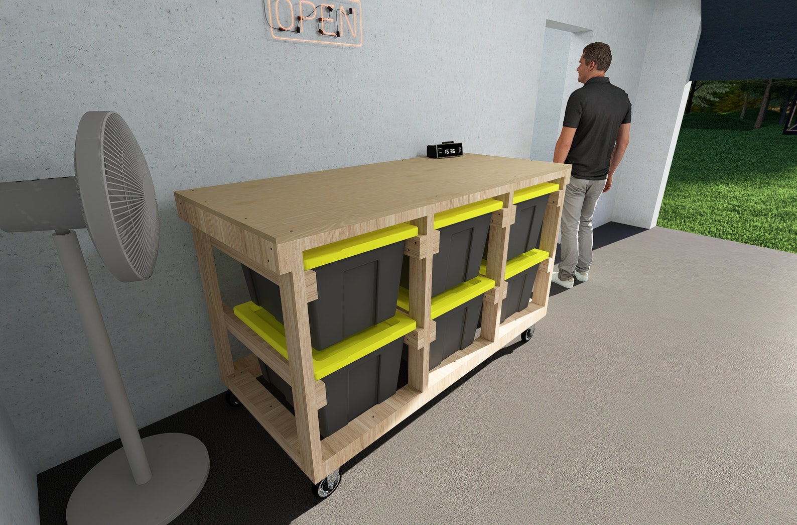Mobile 27 Gallon Shelves Unit With Bench - Plans - 27 Gallon Shelf With ...