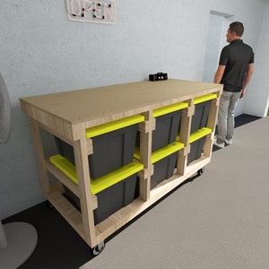 Mobile 27 Gallon Shelves Unit With Bench - Plans - 27 Gallon Shelf With ...