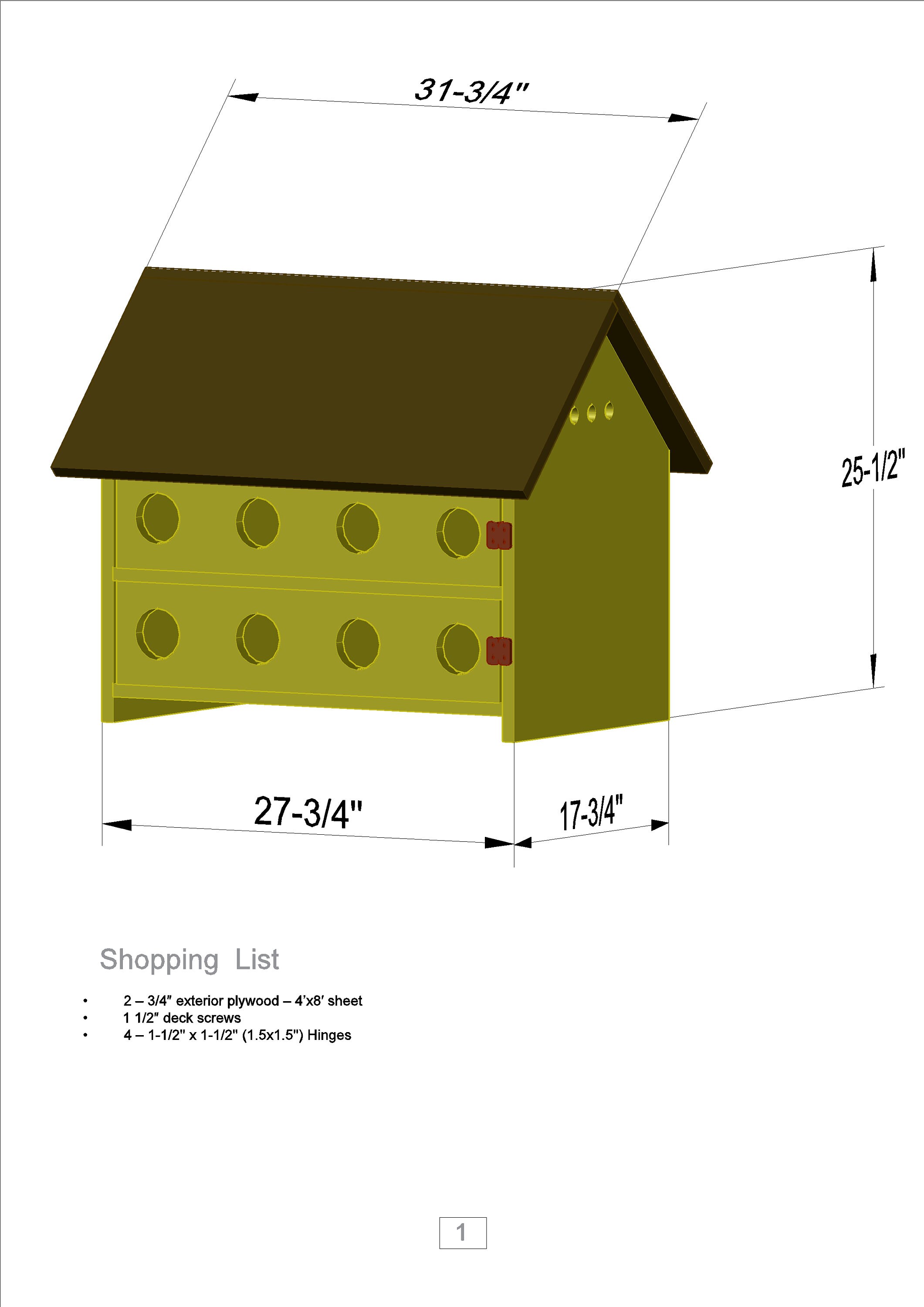 Birdhouse Plans and Instuructions -16 Room Wood Birdhouse DIY Plan ...