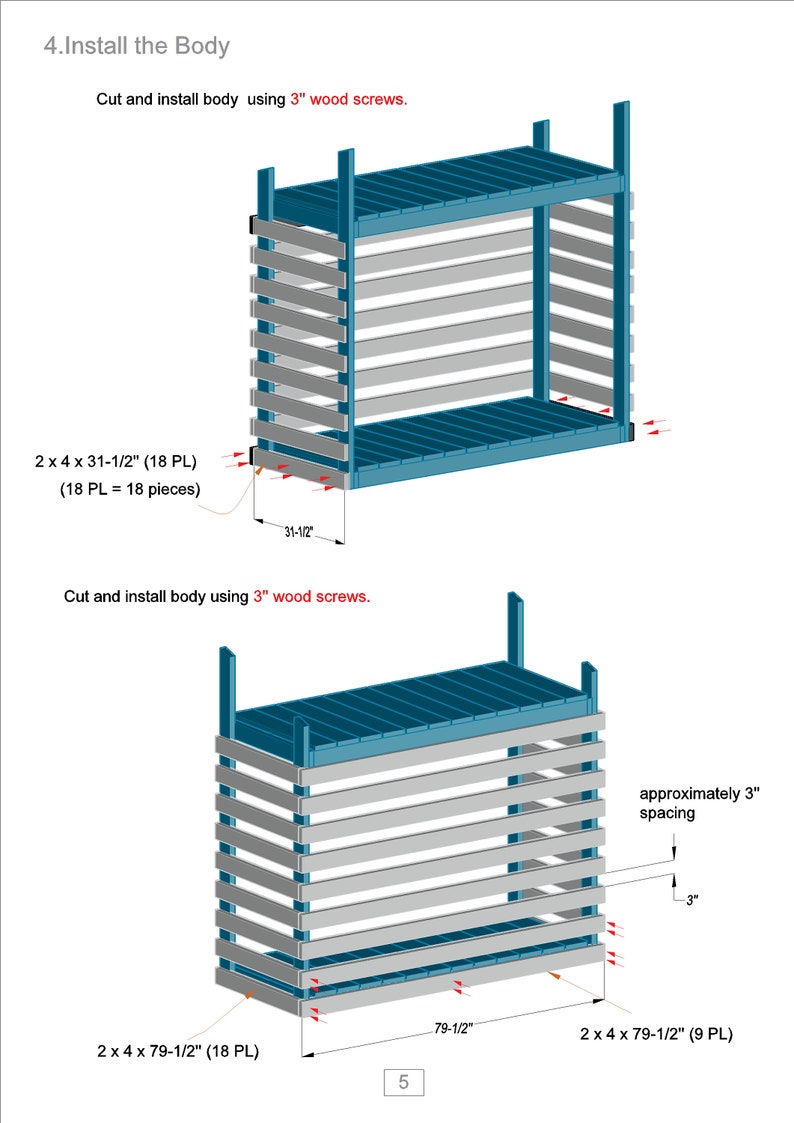 Simple Firewood Storage DIY Plans 2x4 Storage - Etsy