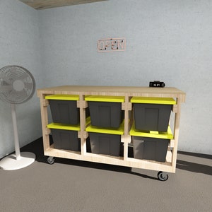 Mobile 27 Gallon Shelves Unit With Bench - Plans - 27 Gallon Shelf With ...