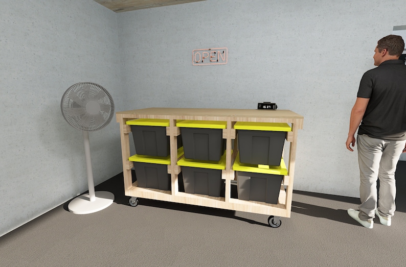 Mobile 27 Gallon Shelves Unit With Bench - Plans - 27 Gallon Shelf With ...