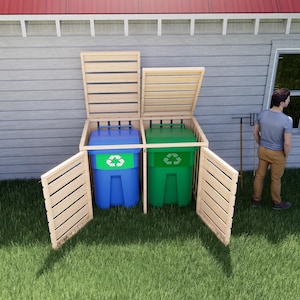 DIY Garbage Bin Storage Plans - Trash Can Storage Enclosure DIY Plans ...