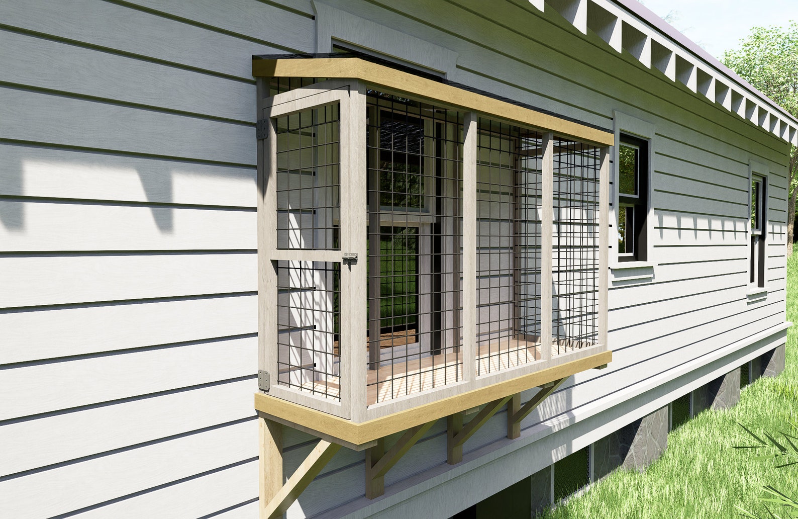 Windows Catio Plans - Cat House Plans - Windows Cat Kennel Plans - Cat ...