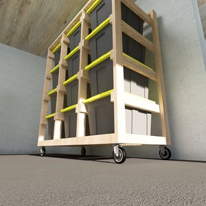 27 Gallon Tote Rack Mobile Garage Storage Rack Plans / Tote Storage ...