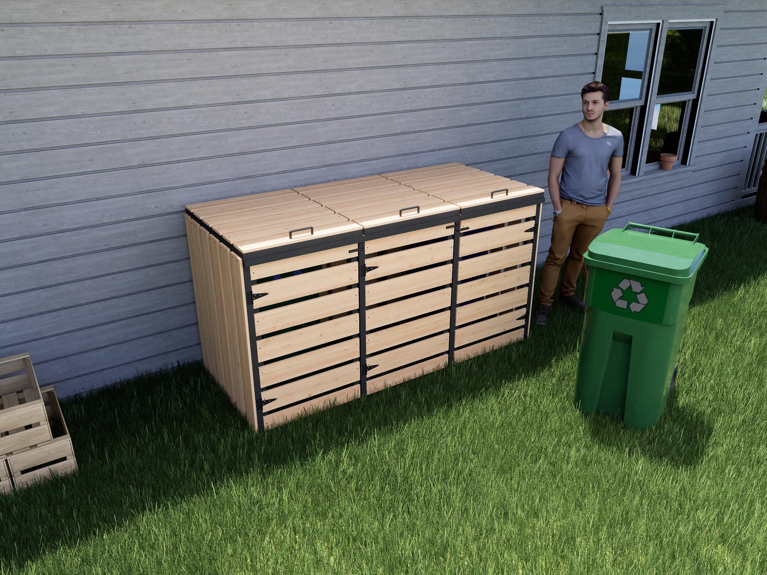 Trash Can Storage Enclosure DIY Plans - 64 Gallon Garbage Bin Storage ...