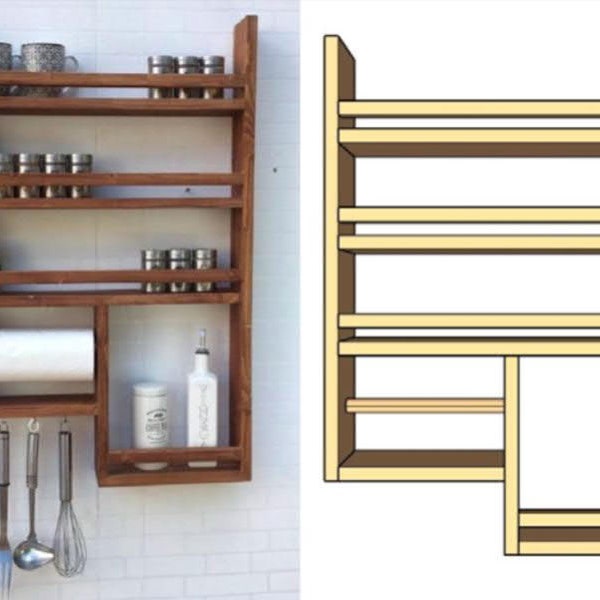 Wall Mounted Spice Rack - Etsy Australia