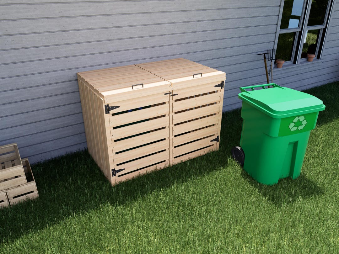 DIY Garbage Bin Storage Plans - Trash Can Storage Enclosure DIY Plans ...