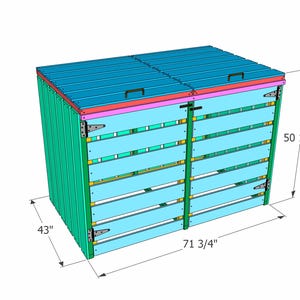 Trash Can Storage Enclosure DIY Plan - 96 Gallon - 64 Gallon Garbage ...