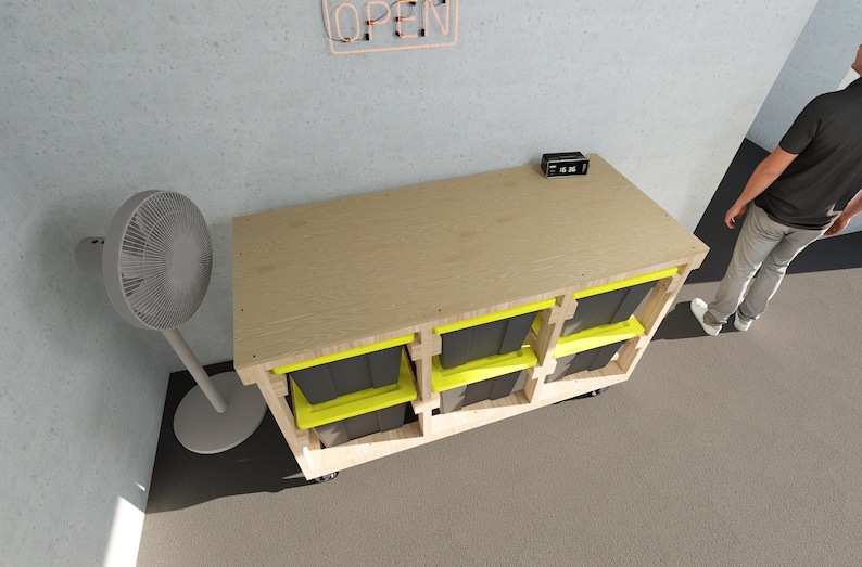 Mobile 27 Gallon Shelves Unit With Bench - Plans - 27 Gallon Shelf With ...