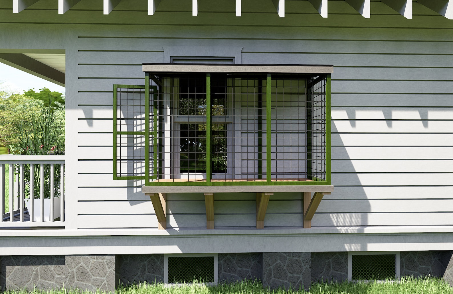 Windows Catio Plans - Cat House Plans - Windows Cat Kennel Plans - Cat ...