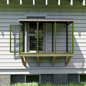 Windows Catio Plans - Cat House Plans - Windows Cat Kennel Plans - Cat ...