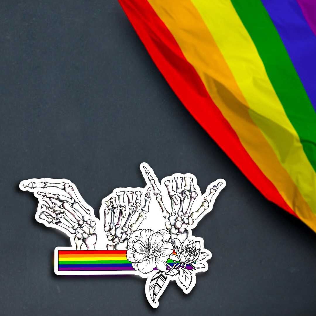 Gay Hands | ASL | ASL Stickers | Skeleton Stickers | LGBTQ Stickers ...
