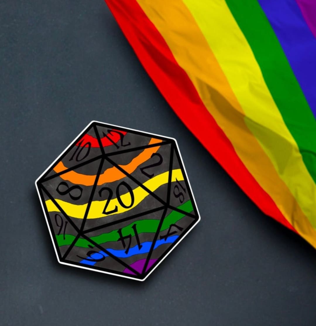 D20 Pride | Pride Flags | DND | DND Sticker | LGBTQ | Nerdy Sticker ...
