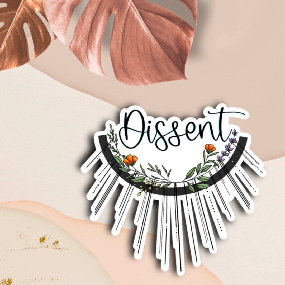 Dissent | Women‘s Rights | MBMC Sticker | RBG Sticker | RGB Necklace ...