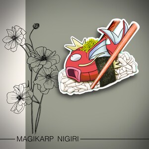 Magikarp Nigiri Sushi Sushi Sticker Pokémon Sticker Food Sticker Anime ...