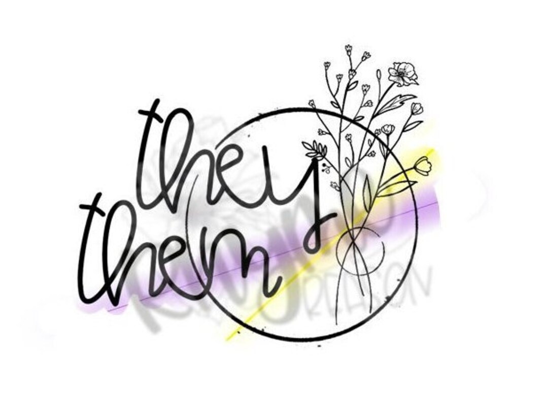 They/them They Them Non Binary Gender Sticker Gender Queer Gender Fluid ...