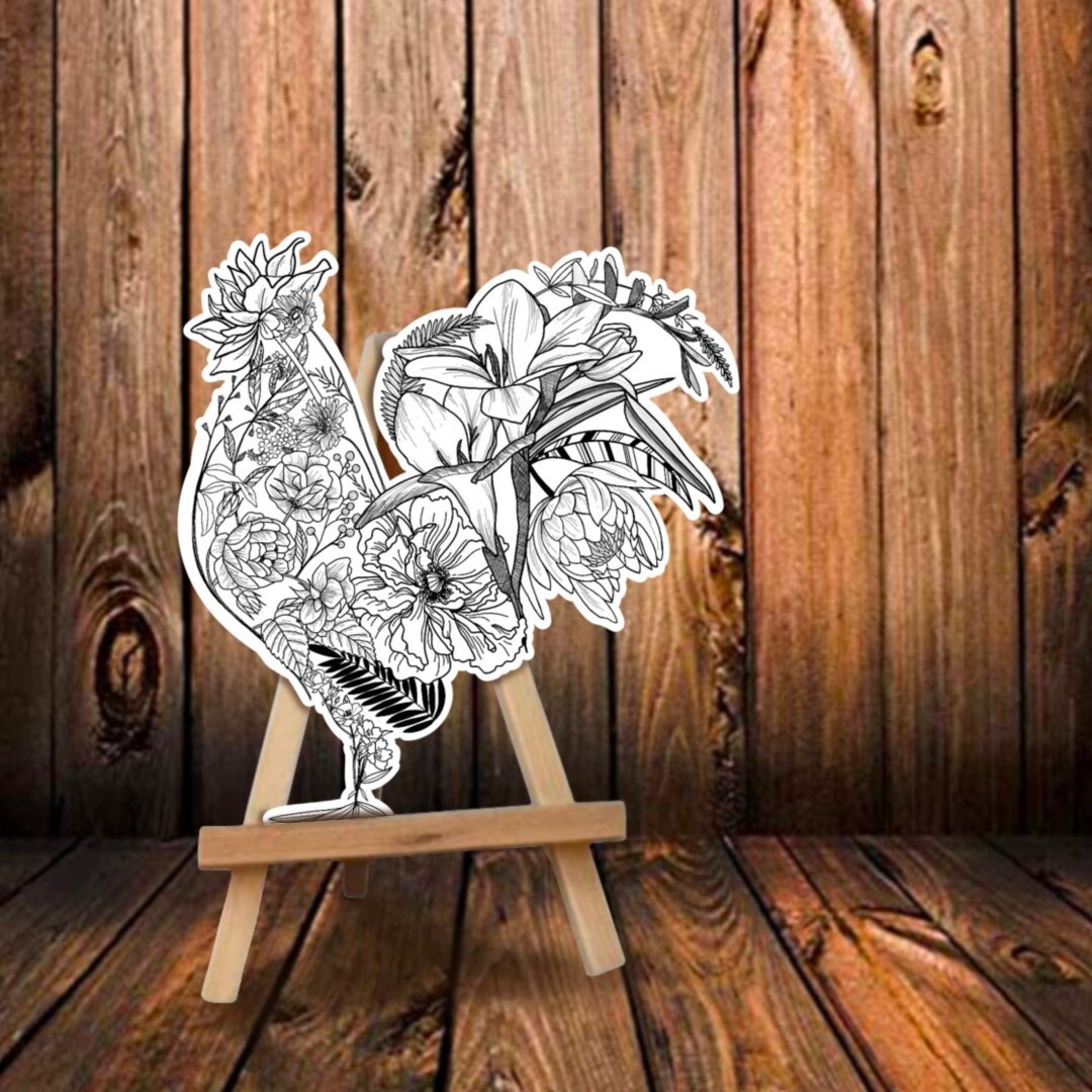 Floral Rooster | Stickers | Chickens | Homesteader | Hydroflask ...