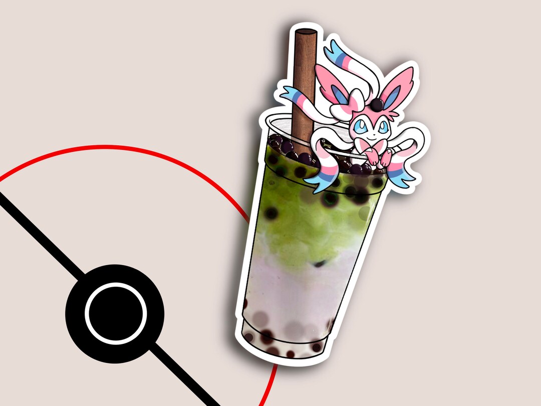 Sylveon Boba Pokémon Sticker Sylveon Boba Tea Matcha Tea Eeveelution ...