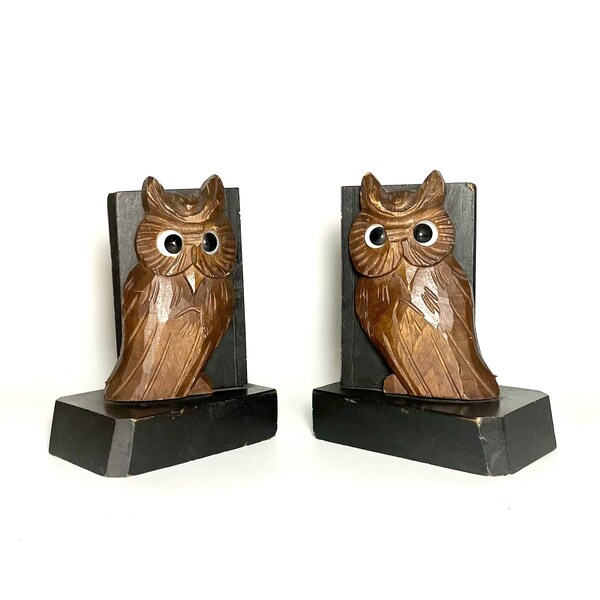 Carved Wood Bookends - Etsy