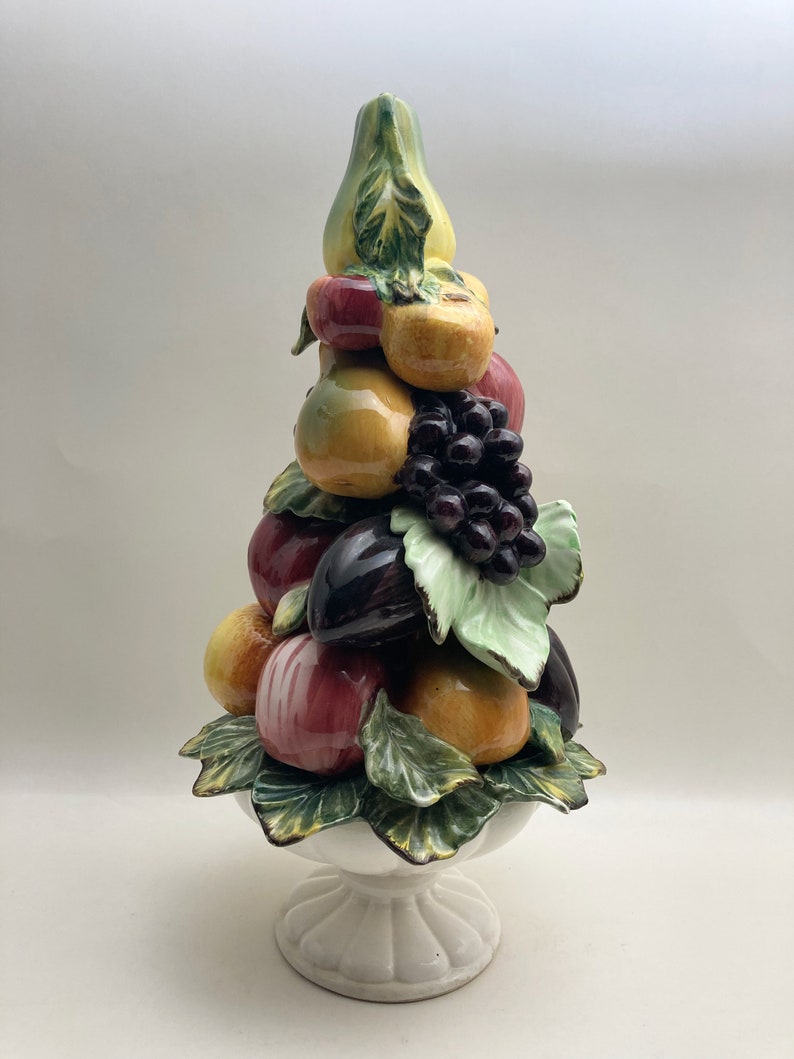Capodimonte Majorica Fruit Topiary Centerpiece Apples Grapes - Etsy