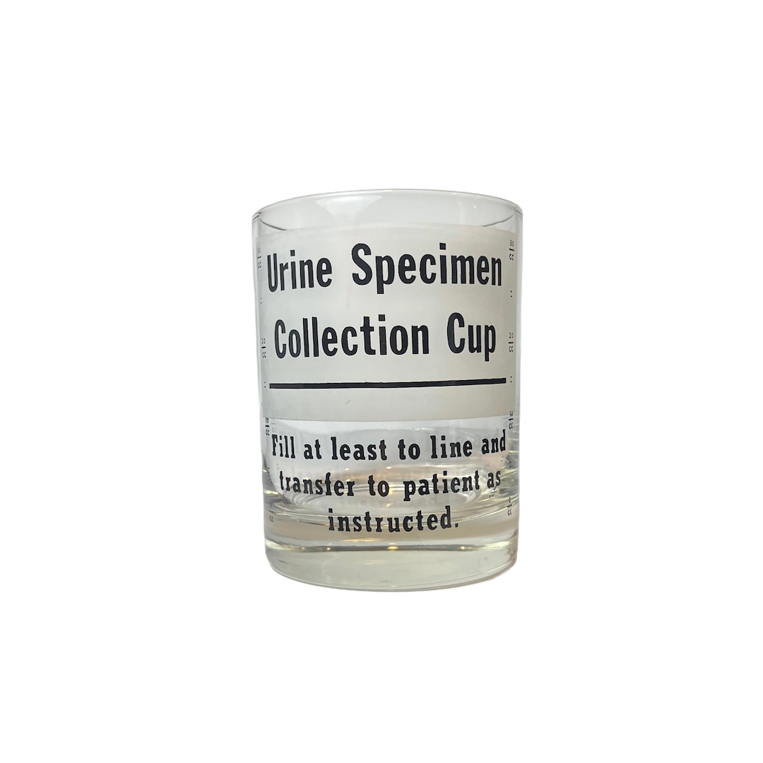 VTG Funny Urine Specimen Joke Bar Glass Collection Rocks Glass Medical ...