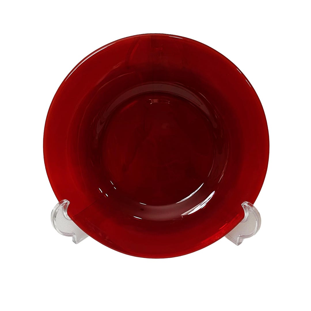 6 Deep Ruby Red Vintage Art Glass Round Dinner Plates 10 Studio Art ...