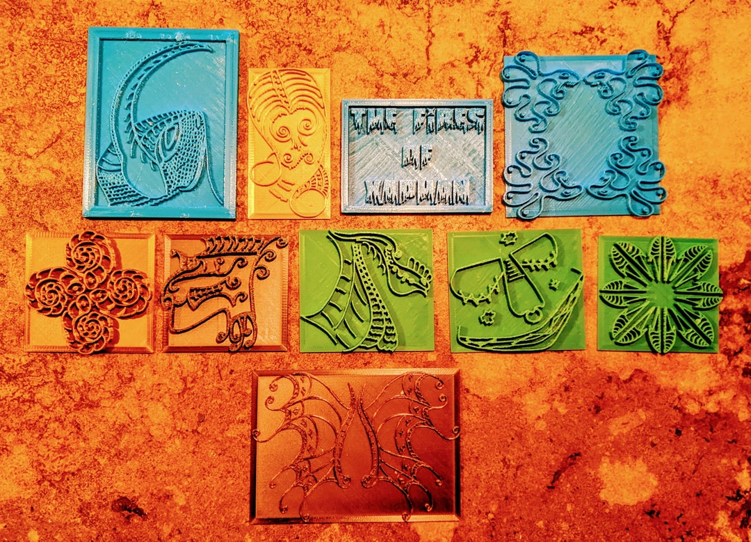 Art Tiles 3D Printed Large Variety My Own Drawings Transformed - Etsy
