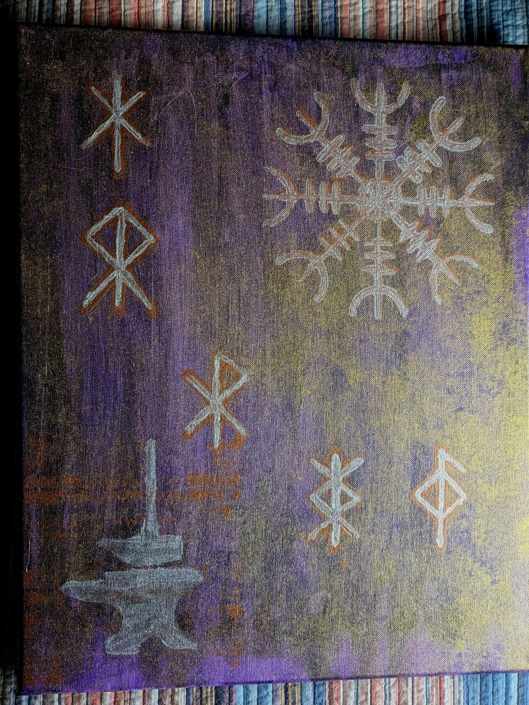 Norse Viking Rune Symbology Acrylic Painting for Protection: Strength ...