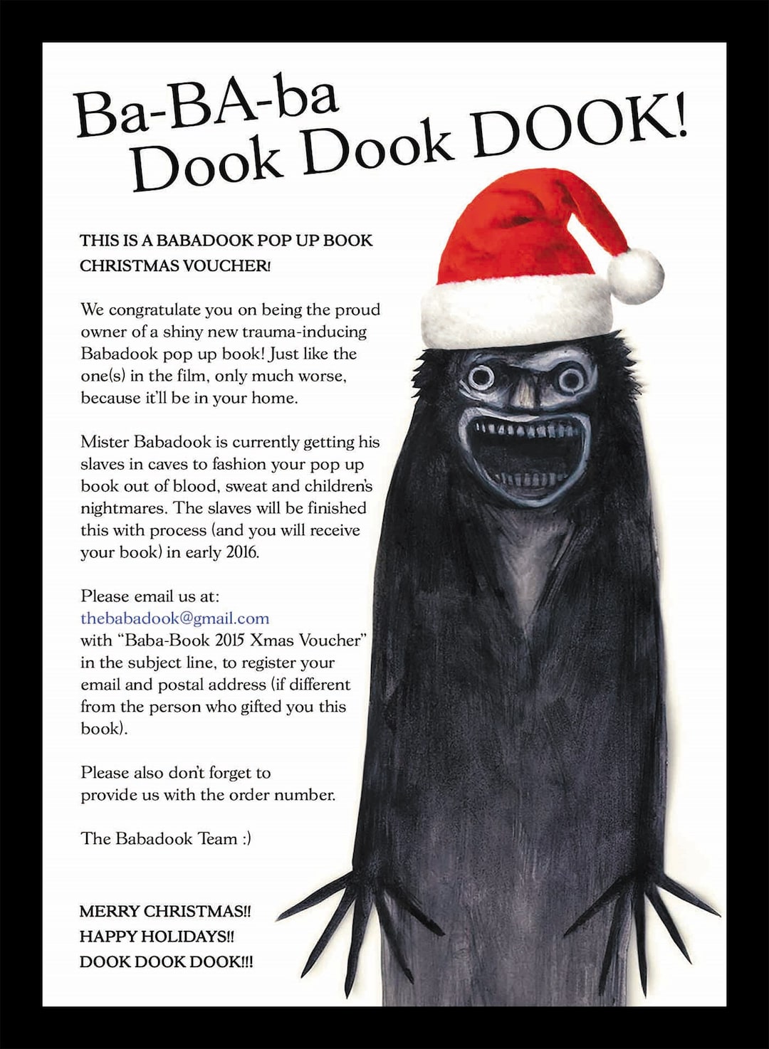 Extremely Rare the Babadook Pop up Book Signed Horror Suspense ...