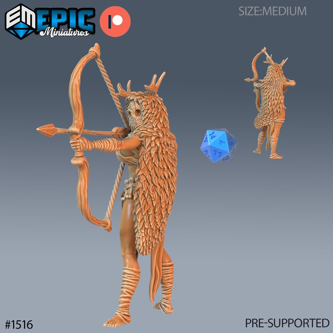 Mask Tribe Archer Humanoid Player Character Epic Miniatures 12K Resin ...