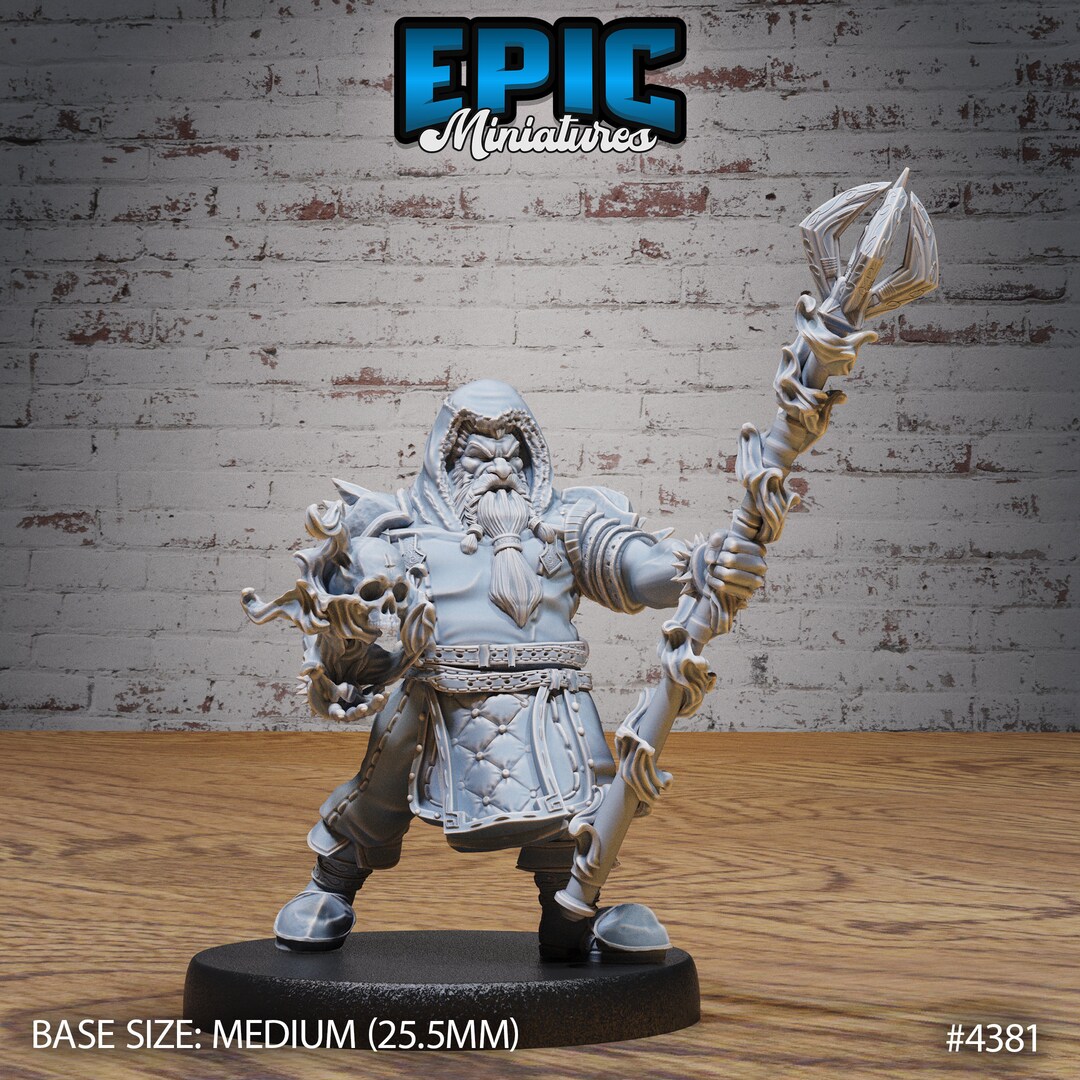 Dwarf Warlock male Humanoid Player Character Epic Miniatures 12K Resin 3D Printed Miniatures ...