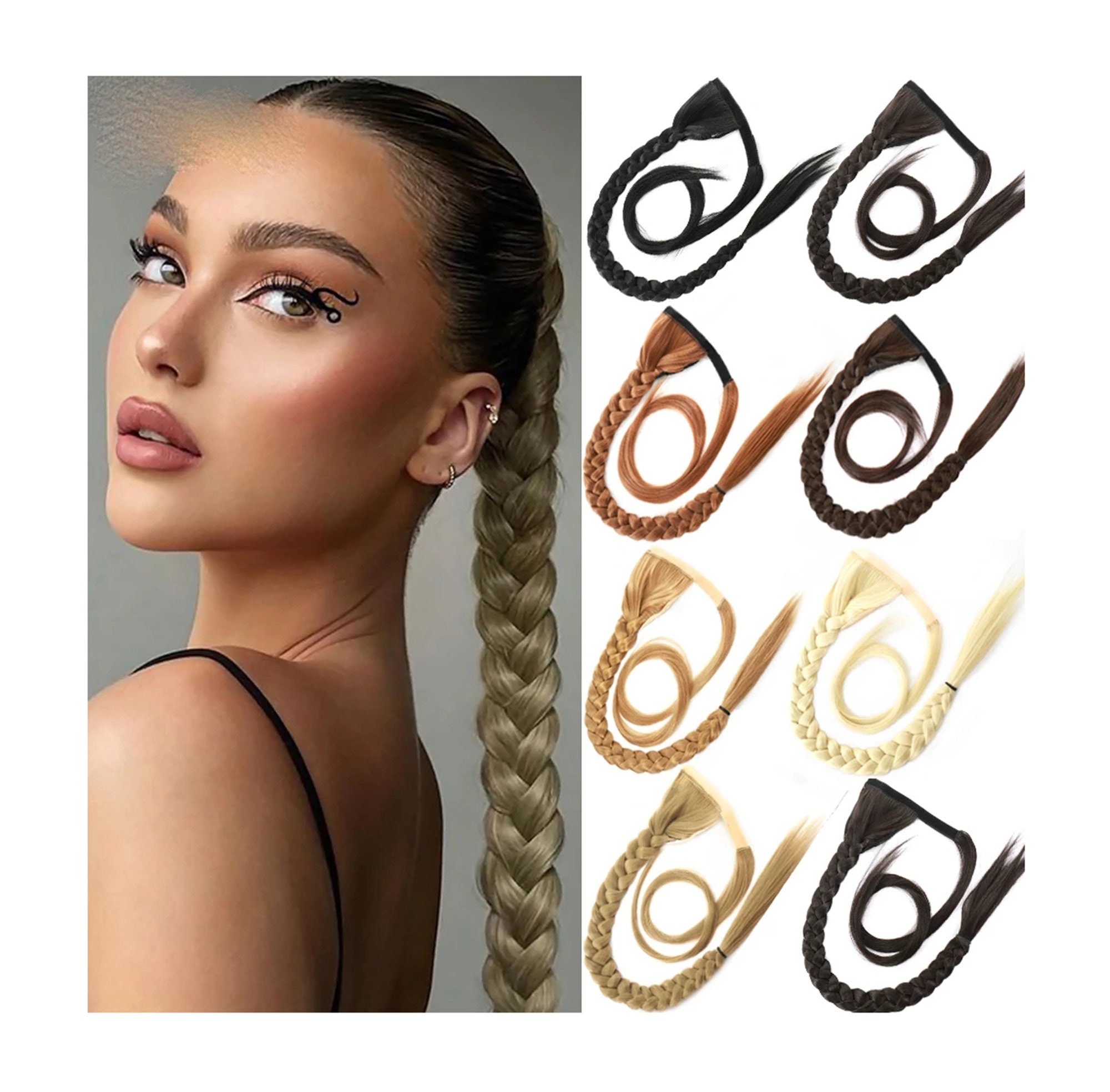 Rat Tail Braids Clip In - Etsy