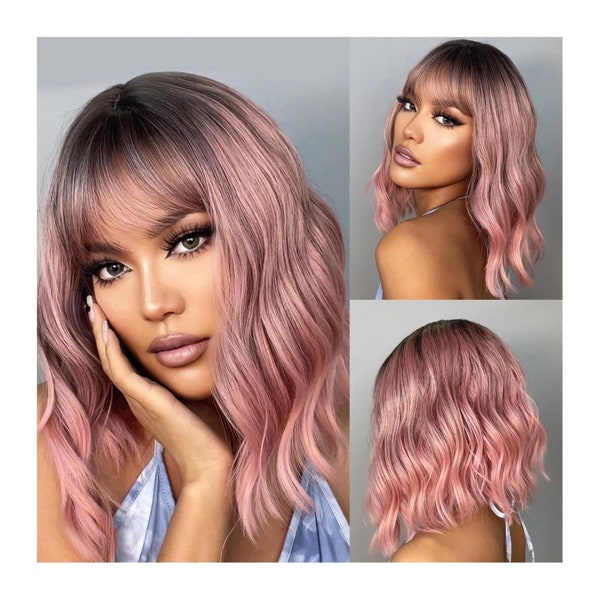 Pink Wig Etsy