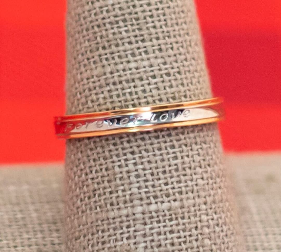 Vintage Engraved "forever Love" Ring Size 9 - O27 - Etsy