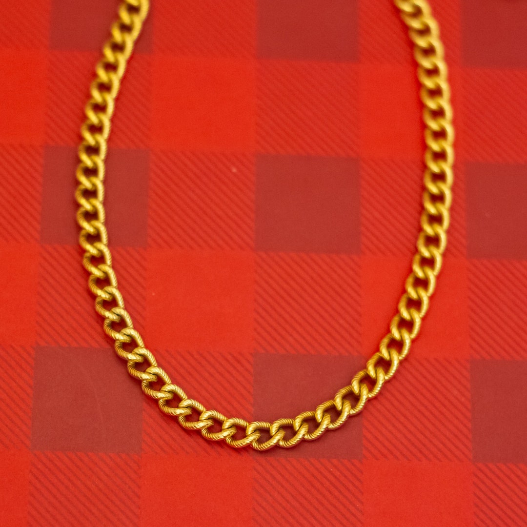 28 Inch, Vintage Gold Tone Curb Chain Elegant Chain Necklace - O34 - Etsy
