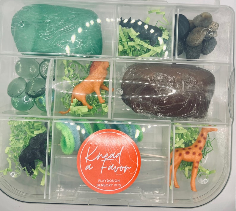Safari Animals Play Dough Sensory Kit - Etsy