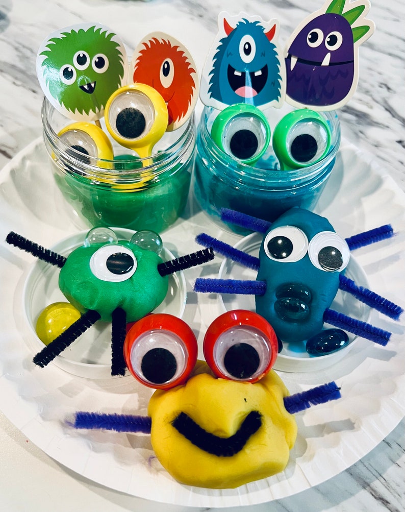 Make-a-monster Playdough Jar - Etsy
