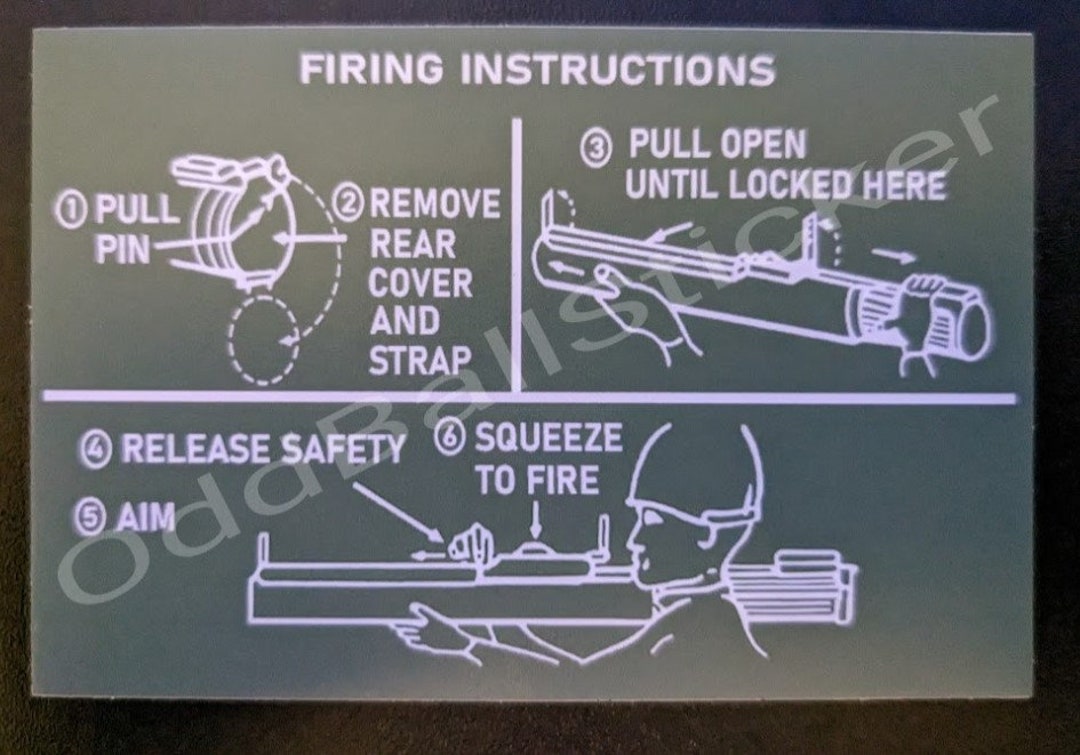 M72 LAW Instruction Sticker - Light Green - Etsy