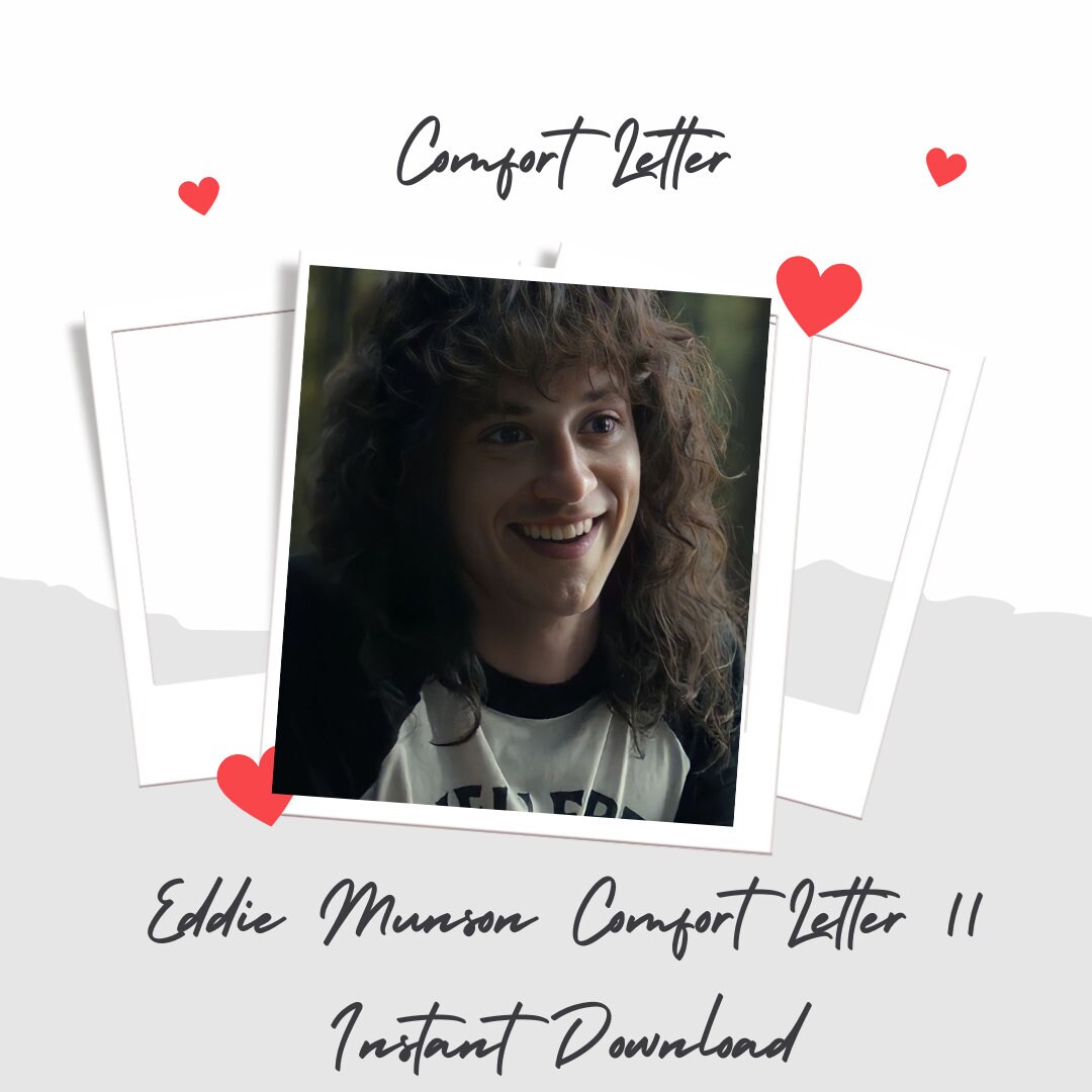 Eddie Munson Comfort Letter - Etsy