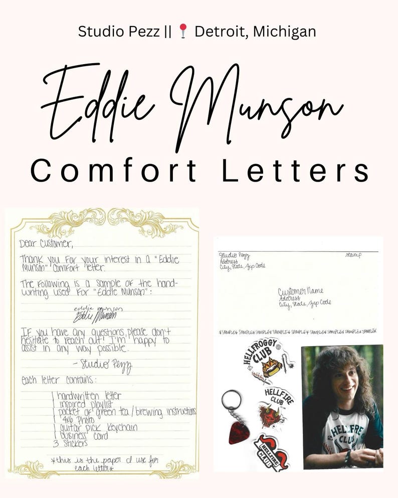 Eddie Munson Comfort Letter - Etsy