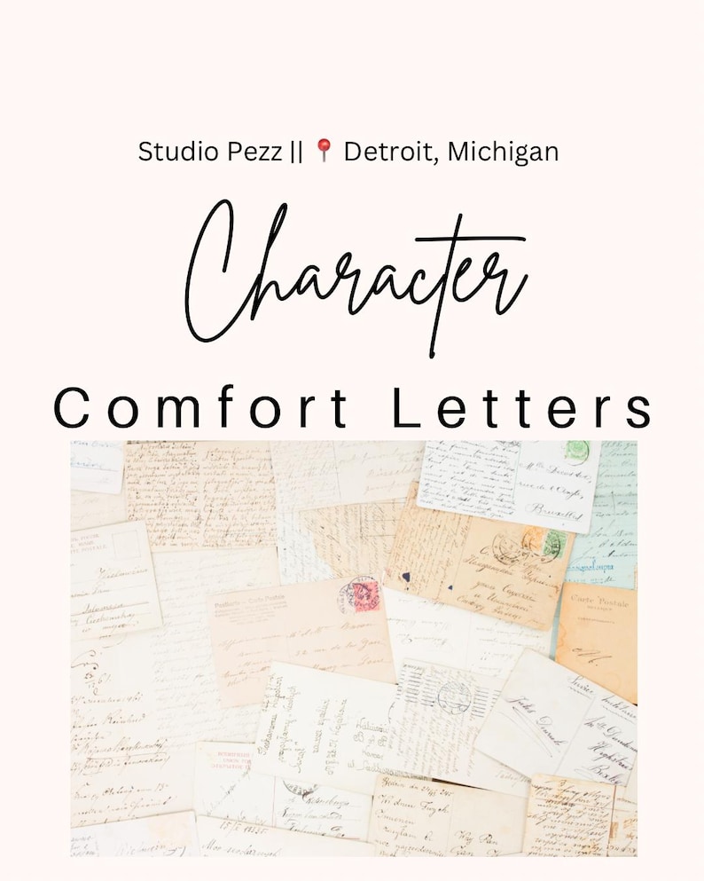 Comfort Character Letter - Etsy