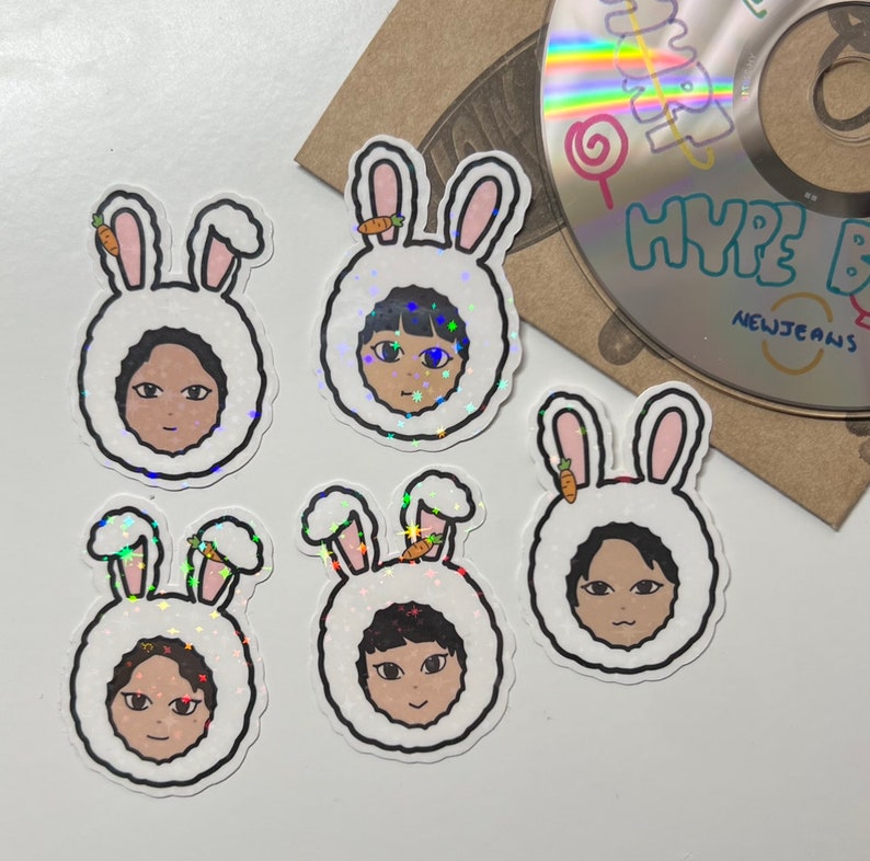 Newjeans Bunny Hat Sticker Set - Etsy