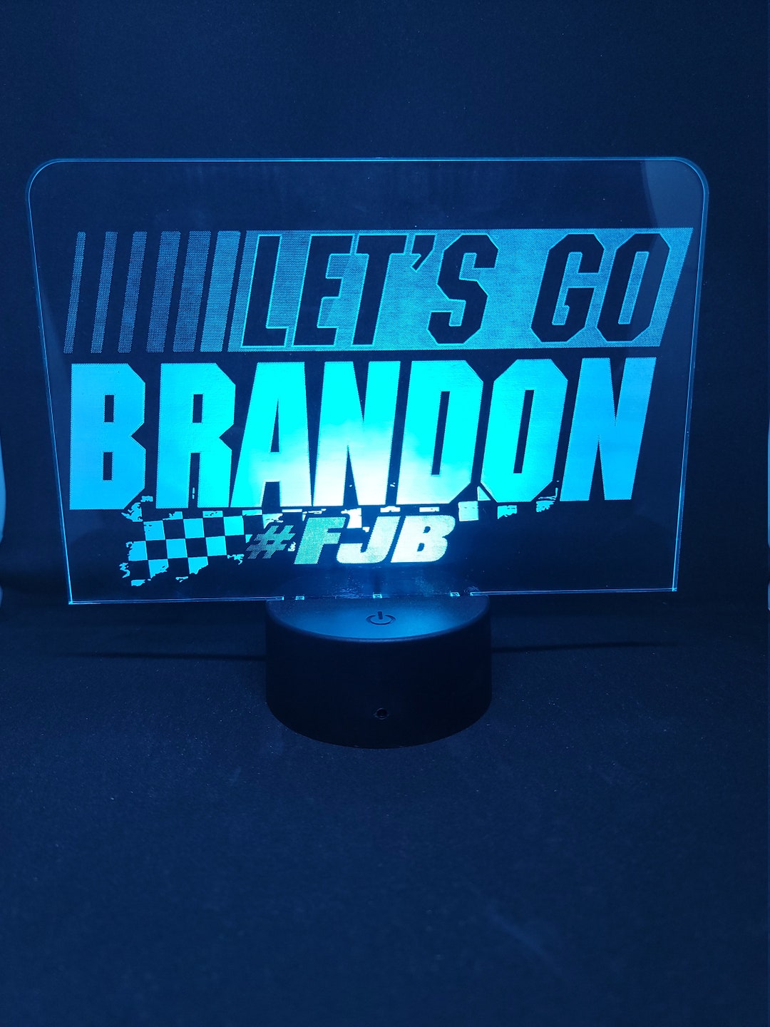 Custom Engraved Let's Go Brandon LED Desk Light - Etsy